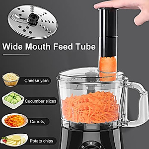 Food Processor, Anthter 600W Professional Food Processors & Vegetable Chopper, with 7 Processor Cups, Reversible Disc, Chopping Blade & Dough Blade for Chopping, Slicing, Purees & Dough