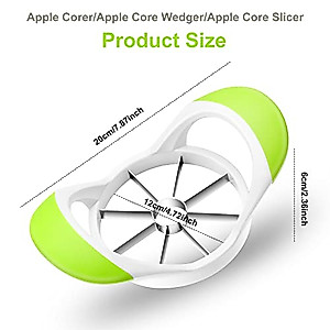 Upgraded 4.72 Inch 8 Super Sharp Blades Stainless Steel Apple Slicer Corer and Divider, With 1 Super Sharp Stainless Steel Peeler, 2 Stainless Steel Fruit Forks and 1 Orange Citrus Peeler Tool