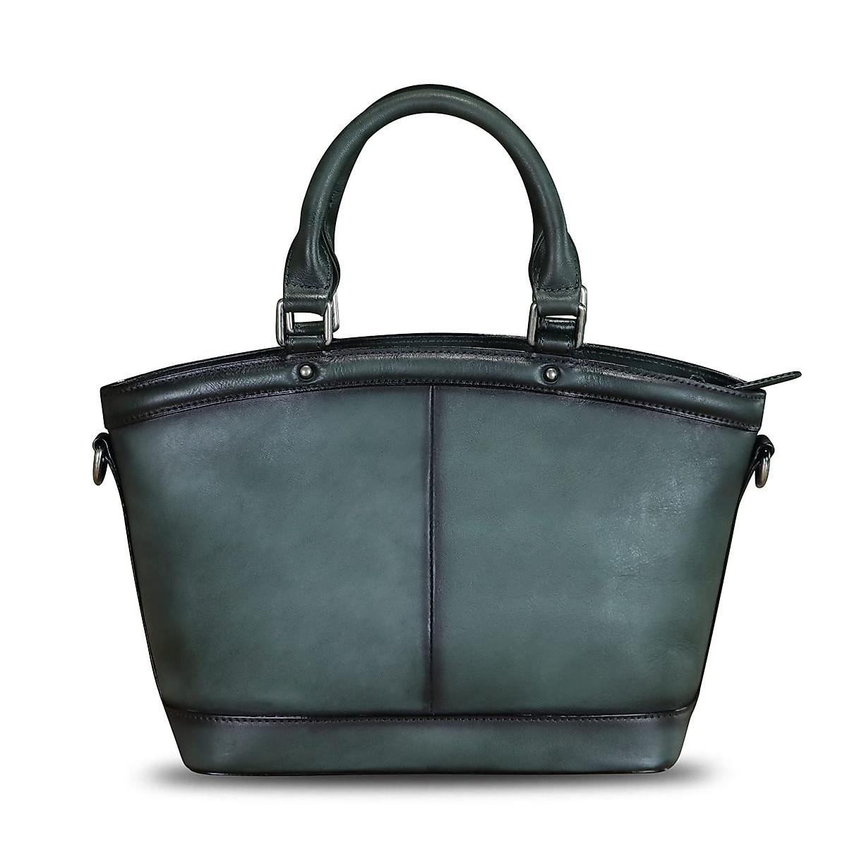 Genuine Leather Handbags for Women Satchel Top Handle Bags Handmade Vintage Crossbody Handbags Retro Tote Purse (Darkgrey)