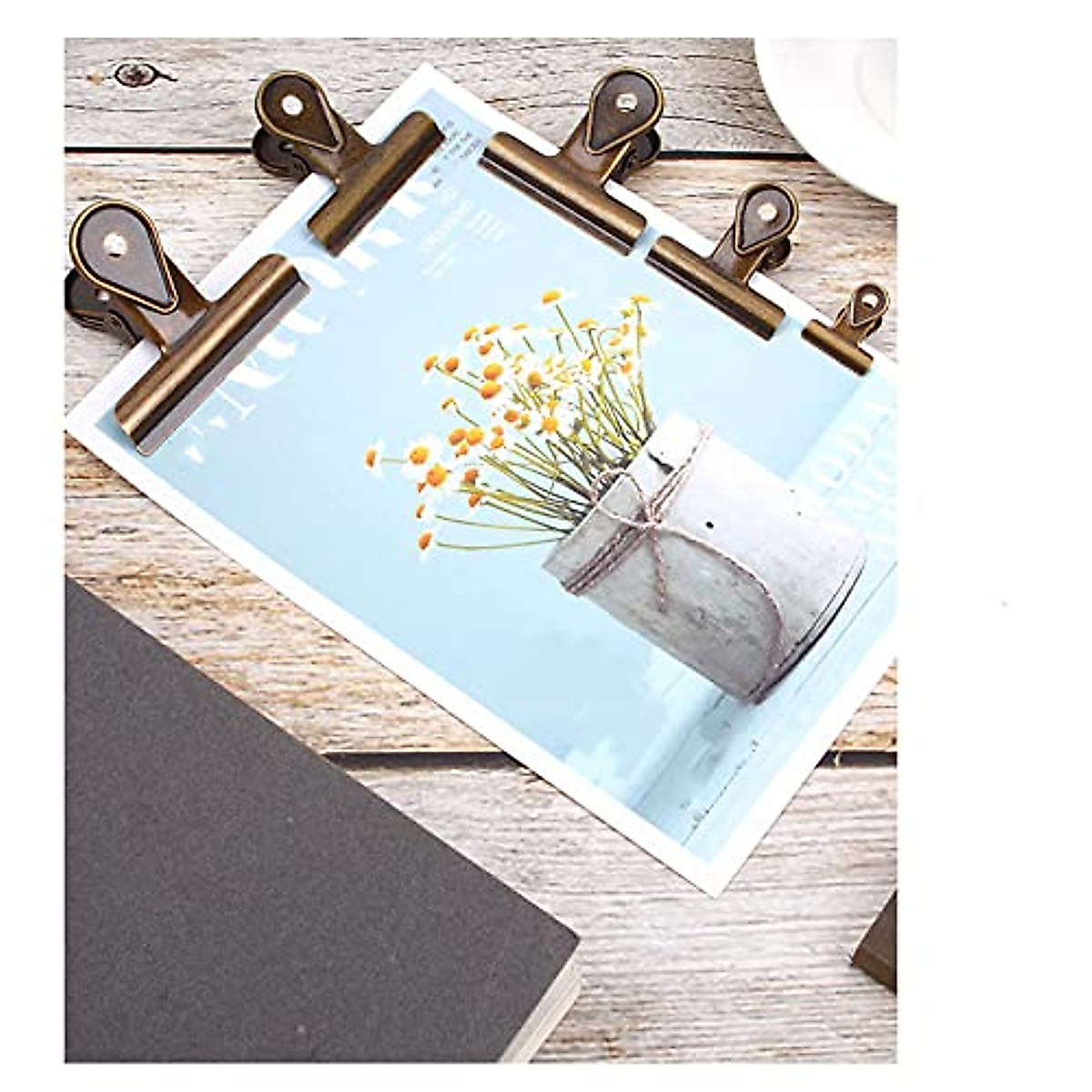 Zittop 4 Pack Bulldog Duckbill Metal Binder Clips, Invoice Bill Clip Utility Paper Clips for Office Home Use (Bronze, 40mm)