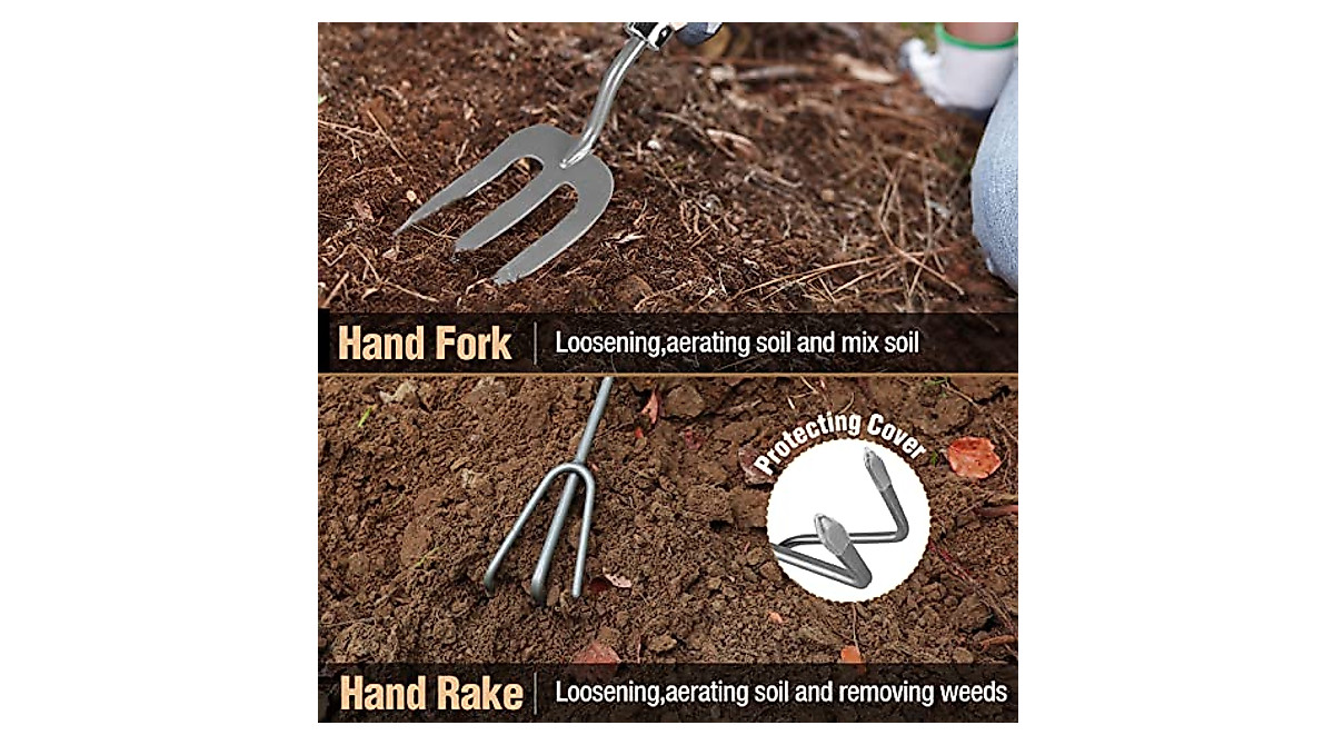 WORKPRO Garden Tool Set, 5 Piece Heavy Duty Steel Gardening Tools Kit ...