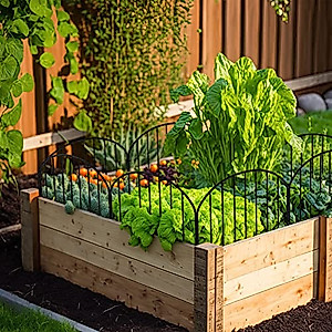 7 Panels Landscape Fencing for Lawn Front Yard, Small Garden Fence Animal Barrier 12.4"(H) x 9.5ft(L), Tree Fence Flower Bed Fence Metal Fence Border, Decorative Garden Fence Border