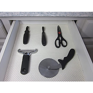 Quality Shelf and Drawer Liner, Non-Adhesive, Non-Slip, Durable, Gripping and Measures 18" x 8' for Kitchen, Pantry, Bathroom Vanity, Cupboard, Office, Laundry Room and Workshop Cabinets (White)