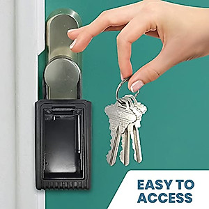 Key Lock Box LB-003 - Hide a Key Outside for Your House - Realtor, Spare Key, Contractor, Rental, Key Storage - Lockbox Combination Shackle Fence Mount, Door Knob Mount (1 Pack) (1)