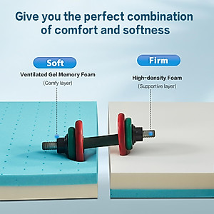 BedLuxury 3 Inch Cooling Mattress Topper Queen Size, Firm Gel Memory Foam Mattress Pad for Pressure Relief, High-Density Ventilated Bed Topper with Removable Cover