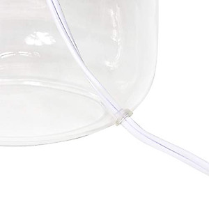 Simple Designs LT2064-CLW Clear Glass Table Lamp with White Fabric Shade