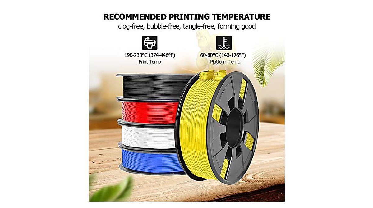 5 Pack PLA 3D Printer Filament - Quality & Versatile