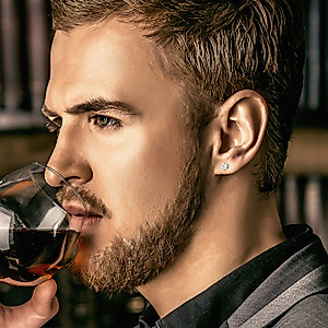 Rofusn Men's Women 6PCS CZ Inlay Round Non-Pierced Magnetic Clip On Earrings 6-8mm Fake Gauges Ear Studs Earrings Jewelry