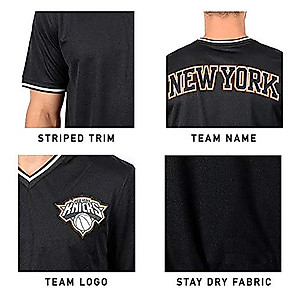 Ultra Game NBA Golden State Warriors Mens Jersey V-Neck Mesh Short Sleeve Tee Shirt, Black, Large