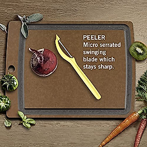 Victorinox Carbon Steel "Swiss Classic Trend Colours Special Edition" Set of 2 Kitchen Knives and 1 Peeler, 11 cm Wavy & 8 cm Straight Edge Knives with a Vegetable Peeler - Lemon, Swiss Made, Medium (6.7116.31L82)