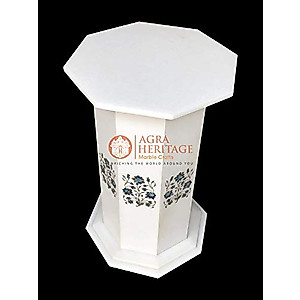 Marble Dining Center Table Top With Stand Pauashell Turquoise Inlay Garden Home Decor