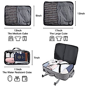 Carry on Backpack, Travel Backpack for Men Women Airline Approved, 50L Extra Large Backpack with 3 Packing Cubes, Expandable Water Resistant Business Luggage Suitcase Overnight Weekender Daypack Bag