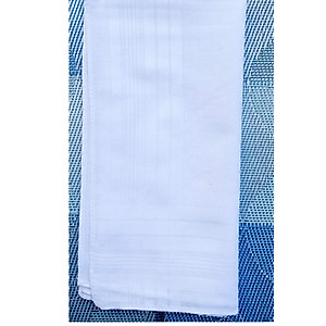 MemoryHanky Men's Pure White 100% Cotton Handkerchiefs Classic Hankies