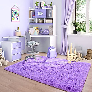 Noahas Fluffy Purple Rug for Living Room 8x10 Area Rugs,Thick Plush Shag Rug,Large Living Room Rugs,Big Fuzzy Carpet,Shaggy Rugs for Bedroom,Soft Comfy Kids Rugs Nursery Rug Living Room Decor