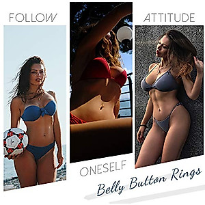 Drperfect 14g Belly Button Rings Cute Cubic Zirconia Navel Ring Piercing, Surgical Steel Long Dangle Short Reverse Belly Button Jewelry for Women…