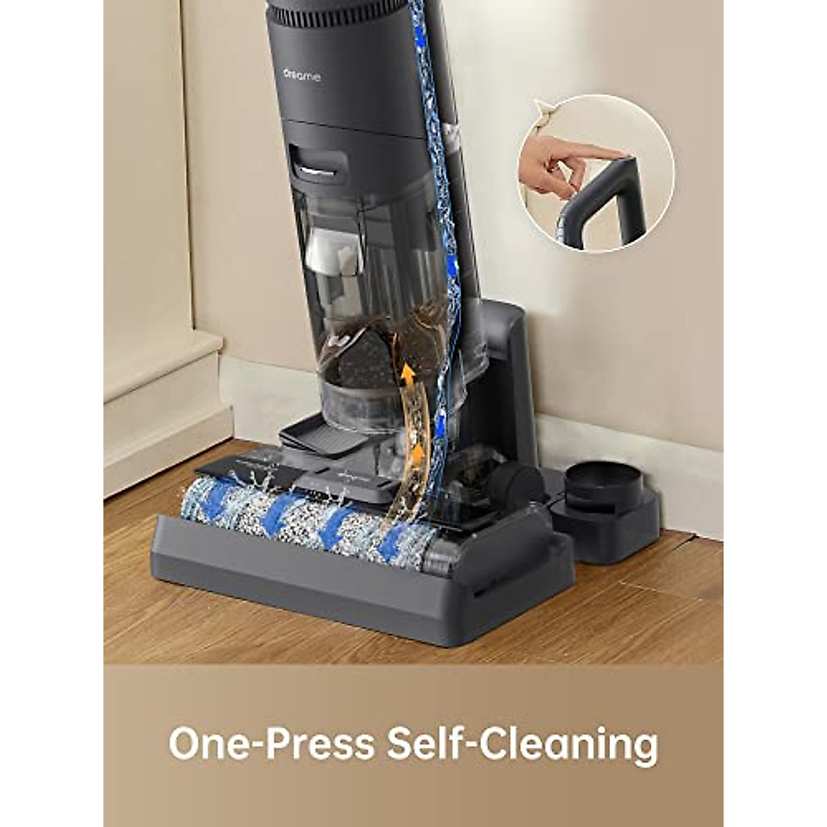 Dreametech H12 Smart Wet Dry Vacuum, Cordless Hardwood Floor Cleaner One-Step Cleaning Vacuum Mop Great for Multi-Surface