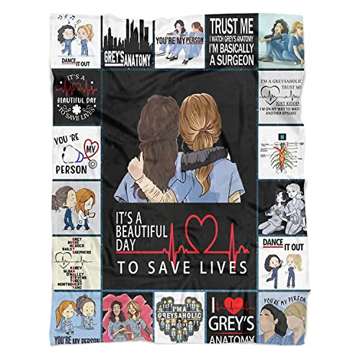 Sherpa Blanket Fleece Throw Blanket,Soft Warmer Flannel Blanket,Double-Layer Printed Blanket for Couch,Bedding,Sofa,Living Room and Camping 50"X40"