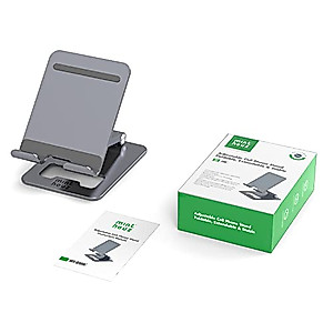 Minthouz Extendable Cell Phone Stand, Aluminium Phone Holder for Desk, Multi-Angle/Height Adjustable Phone Stand Compatible with iPhone 14 13 Pro Max Mini 12 11 and More 4.7"-7.9" Smart Phones -Gray