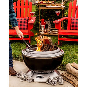 Cuisinart 24” Cleanburn Smokeless Fire Pit with Removable Base for Ash, Portable Outdoor Wood Burning Fireplace, Smoke Free Stainless Steel Outdoor Heater, Enhanced Airflow and Easy Cleanup