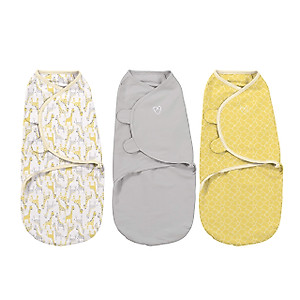 SwaddleMe Original Swaddle - Size Small/Medium, 0-3 Months, 3-Pack (Safari) Easy to Use Newborn Swaddle Wrap Keeps Baby Cozy and Secure and Helps Prevent Startle Reflex