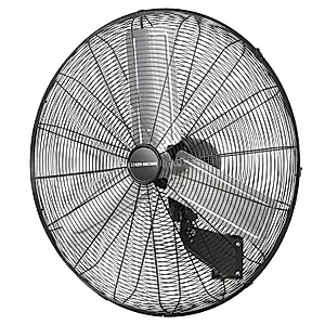 KEN BROWN 30 Inch Industrial Oscillating Wall Mount Fan 9500CFM,Heavy Duty Metal,High Velocity,2 Speed,Black