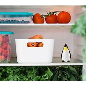 Penguin Baking Soda Holder For Fridge Ceramic Baking Soda Container For Fridge Cute Baking Soda Fridge Holder For Refrigerator Odor Eliminator, Fun Kitchen Gadgets, Baking-Soda Fridge Smell Remover