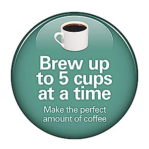 Hamilton Beach 5 Cup Compact Drip Coffee Maker, Works with Smart Plugs, Glass Carafe, Auto Pause and Pour, Black & Stainless Steel (46110)