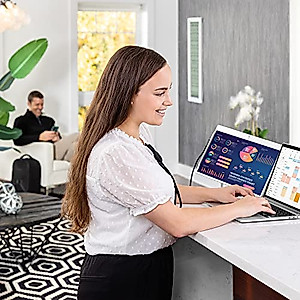 SideTrak Swivel 14” Patented Attachable Portable Monitor for Laptop | FHD TFT Laptop Dual Screen | Mac, PC & Chrome Compatible | Fits All Laptops | Powered by USB-C or Mini HDMI (Light Silver)