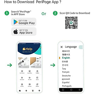 Bisofice PeriPage Portable Printer, A4 Wireless Bluetooth Travel Printer, Portable Thermal Printer Compatible with Android and iOS, Support 2''/3''/4'' Paper Width, Mobile Printer