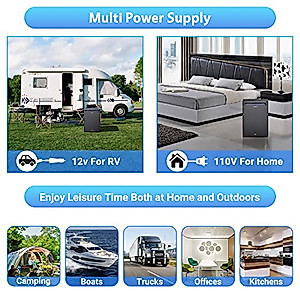 Smad Compact Mini Fridge Quiet No Noise Absorption Refrigerator with Lock 40L Truck Fridge 110V/12V Refrigerator 1.4 cu.ft, Black