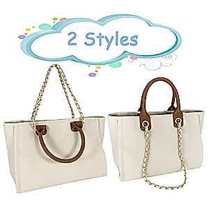 Hidora Women Canvas Handbag Purses Large Capacity Shoulder Bag For Ladies Daily Tote Bag（Beige）