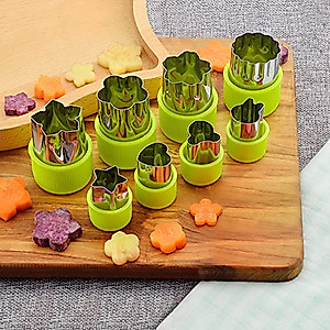 Sandwich Cutter and Sealer 12 Pcs - Fruit Vegetable Cutter Shapes - Bread Decruster Sandwich Pancake Uncrustables Maker DIY Cookie Cutters for Kids Lunch Bento Box - Heart Square Circle Mickey Mold