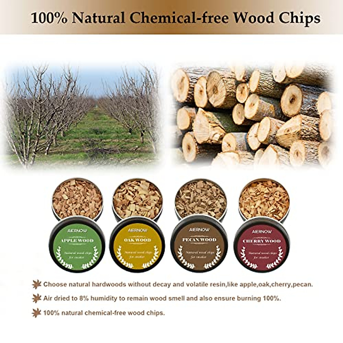 Cocktail Smoker Kit with Torch,Four Kinds of Wood Chips for Whiskey Smoker Lover.Drink Smoker Infuser Kit,Bourbon Smoker Kit,Old Fashioned Cocktail Kit (No Butane)Gift for Men