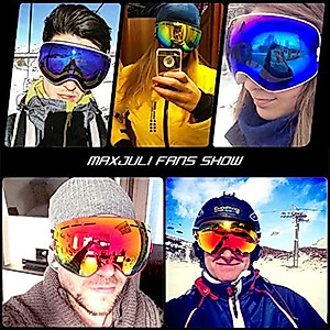 Sxdthy Ski Goggles - Interchangeable Lens - Premium Snow Goggles Snowboard Goggles for Men Women Adult (Color : E)