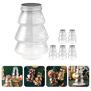 Alipis 6pcs Box Snack Candy Box Tress Shape Bottle Christmas Candy Bottles Chocolate Jar Cookie Bottle Christmas Tree Decorations Xmas Candy Holder Child Snack Box Plastic Tree Shape