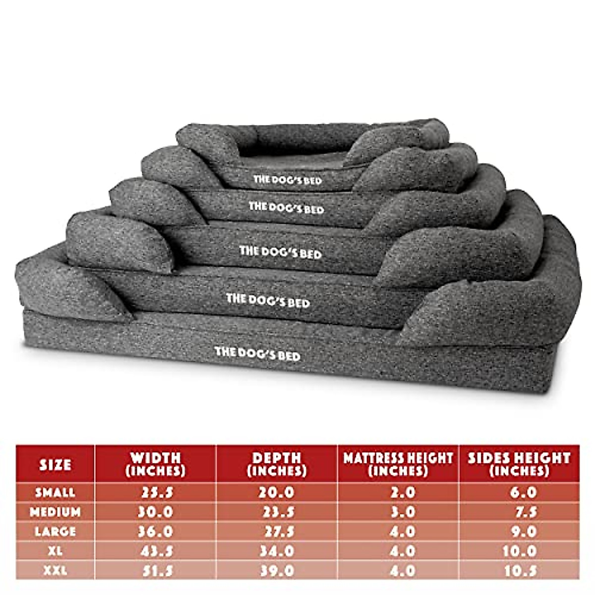 The Dog’s Bed Orthopedic Dog Bed XL Grey Poly-Linen 43.5x34, Memory Foam, Pain Relief: Arthritis, Hip & Elbow Dysplasia, Post Surgery, Lameness, Supportive, Calming, Waterproof Washable Cover