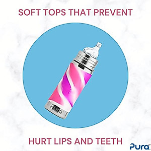 Pura Kiki XL Sipper Spouts - 100% Medical-Grade Silicone, Anti-Colic, NonPlastic Suitable for Babies, Kids, Toddlers, Preschoolers- 2-Piece