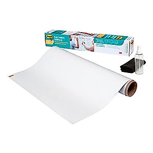 Post-it Flex Write Surface, Permanent Marker Wipes Away with Super-Hydrophilic Technology, 3 ft x 2 ft, White Dry Erase Whiteboard Film (FWS3X2)