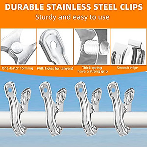 Nagoofun 40 Pack Garden Clips, Row Cover Clips for Netting, Garden Clamps Made of Stainless Steel, Have a Strong Grip to Secure the Plant Covers or Shade Cloth on Garden Hoops or Greenhouse Frame