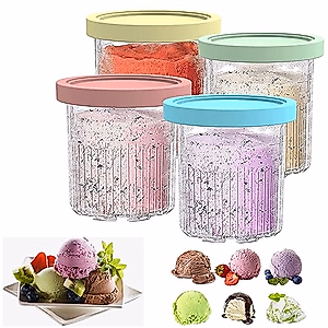 EVANEM Creami Containers, for Ninja Creami Deluxe,24 OZ Creami Deluxe Airtight,Reusable for NC501 Series Ice Cream Maker
