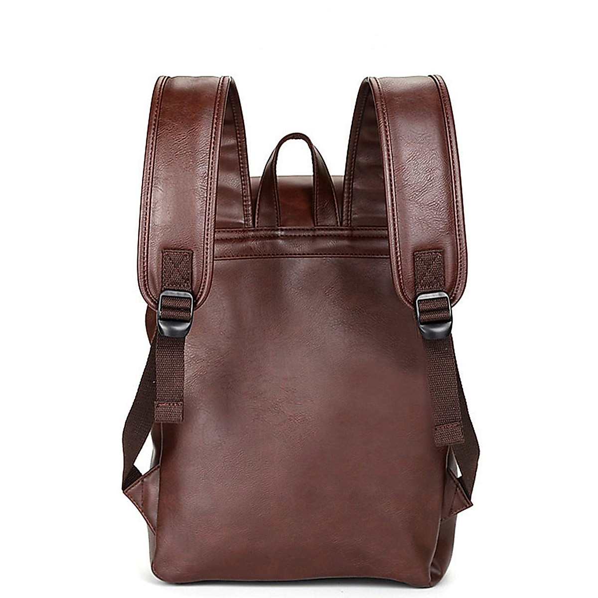 WEECOC Vintage Leather Backpack Casual Daypack for Men Women Laptop Bag Satchel Bags Unisex Satchel Bags Classic style (brown)