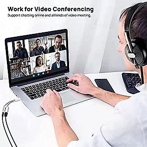 HLDInie USB c to 3.5mm Headphones and Charger Adapter, 2-in-1 USB c to Aux Audio Jack High Resolution DAC and Fast Charging Dongle Cable (White)