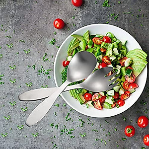 IMEEA Salad Servers Set SUS304 Stainless Steel Salad Fork and Spoon Salad Serving Utensils, 9.45-Inch