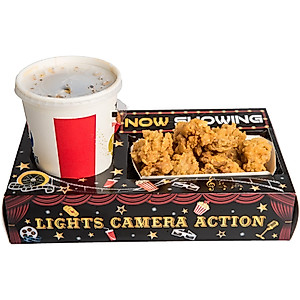 20 Pcs Christmas Party Supplies Movie Night Paper Snack Trays Xmas Party Decorations Movie Night Party Christmas Birthday Party Favors Party Snowman Family Movie Popcorn&Drink&Candy Box