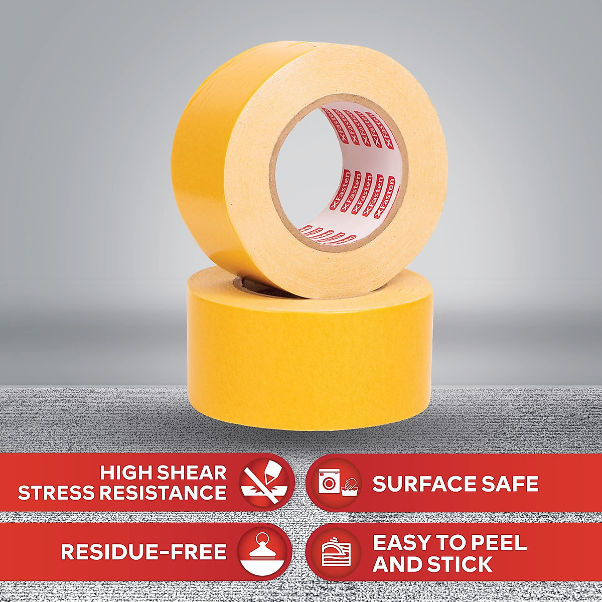 XFasten Double Sided Woodworking Tape w/Yellow Backing 2.5 Inches x 30 Yards