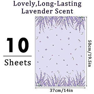 10 Sheets Drawer Liners for Dresser Lavender Scented Drawer Liners Drawer Paper Liner Non Adhesive Scented Liners for Drawers Fragrant Drawer Liners for Home Shelf Closet (Lavender,Lavender)