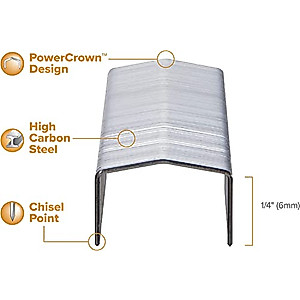 Bostitch B8 Staples 1/4 Inch PowerCrown Staples - Pack of 20,000 Staples
