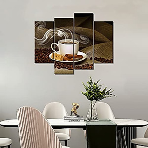 Coffee and Coffee Bean Kitchen Wall Art Painting Pictures Print On Canvas Food The Picture for Home Modern Decoration