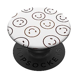 Minimal Smile Pattern Cute Happy Smiling Face Emotion Art PopSockets Swappable PopGrip