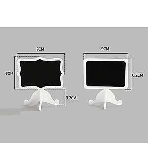 GSHLLO 6 Pcs Mini Rectangle White Frame Chalkboards Food Label Boards Table Number Blackboards Wedding Buffet Brunch Chalkboards Place Card Display Boards Small Message Blackborads